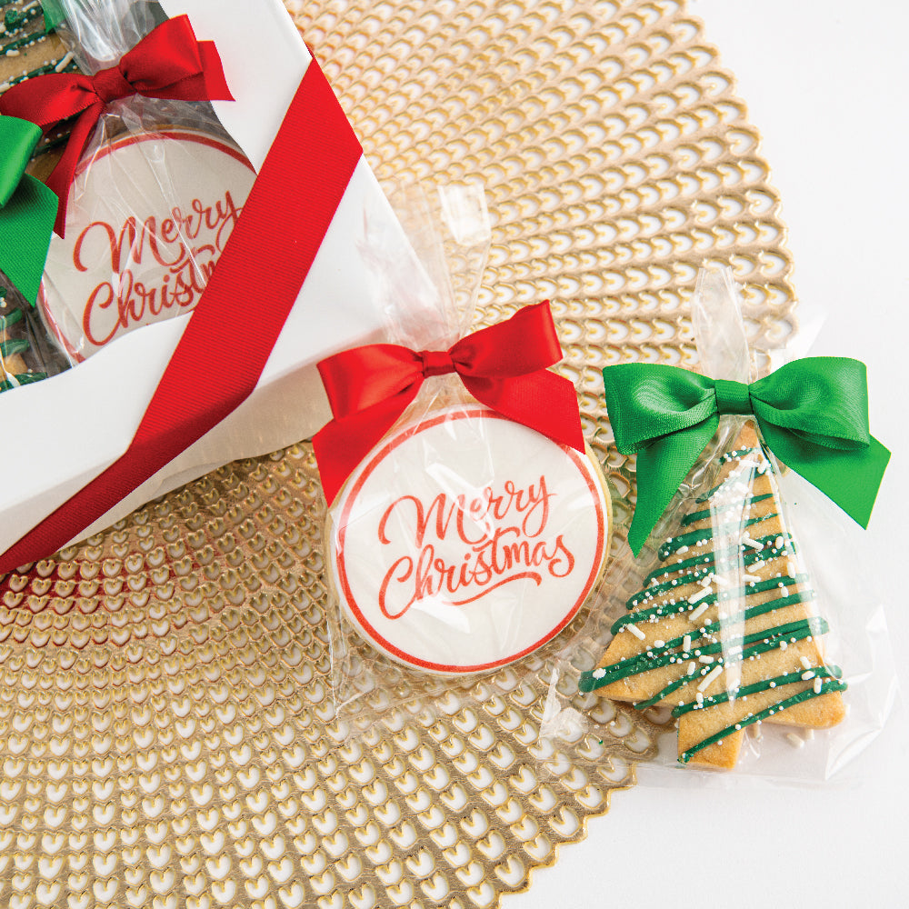 Merry Christmas Logo Cookies Delivered Nationwide