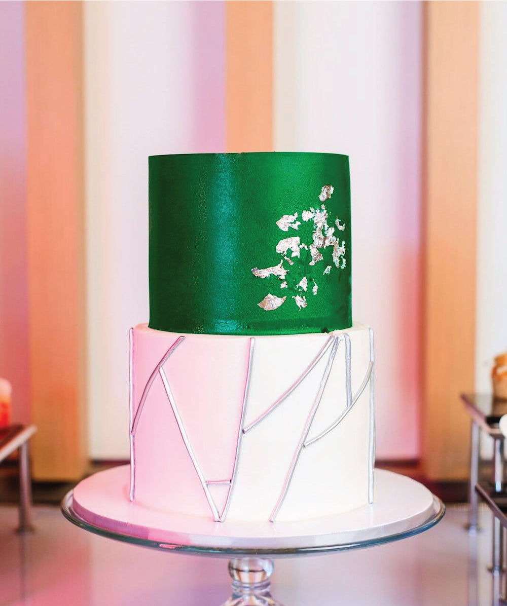 Green And Silver Hotel Cake Delivery Los Angeles