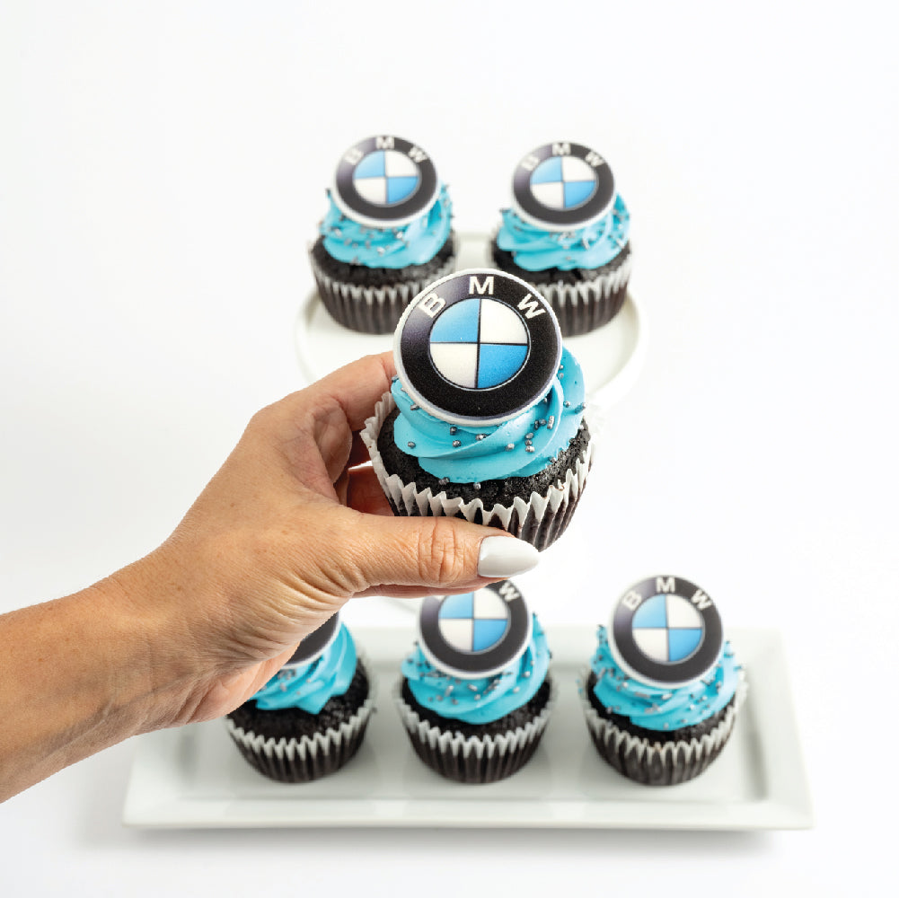 Cupcakes With Designer Logo Corporate Custom Edible Logo Mini Cupcakes
