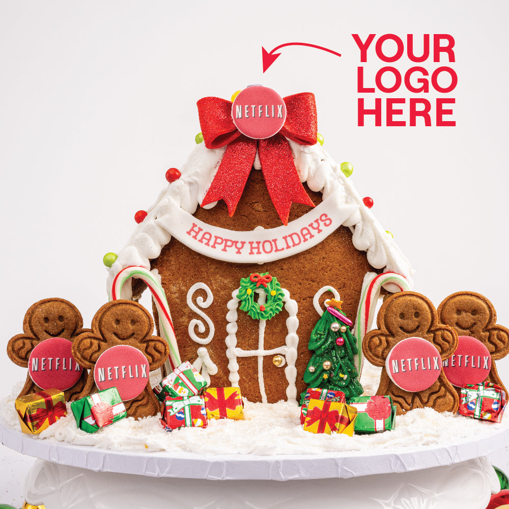 Corporate Logo Gingerbread House Gift Delivery