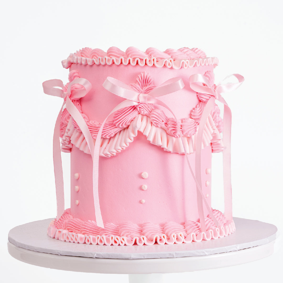 Pink Coquette Vintage Cake for Birthday & Special Occasions