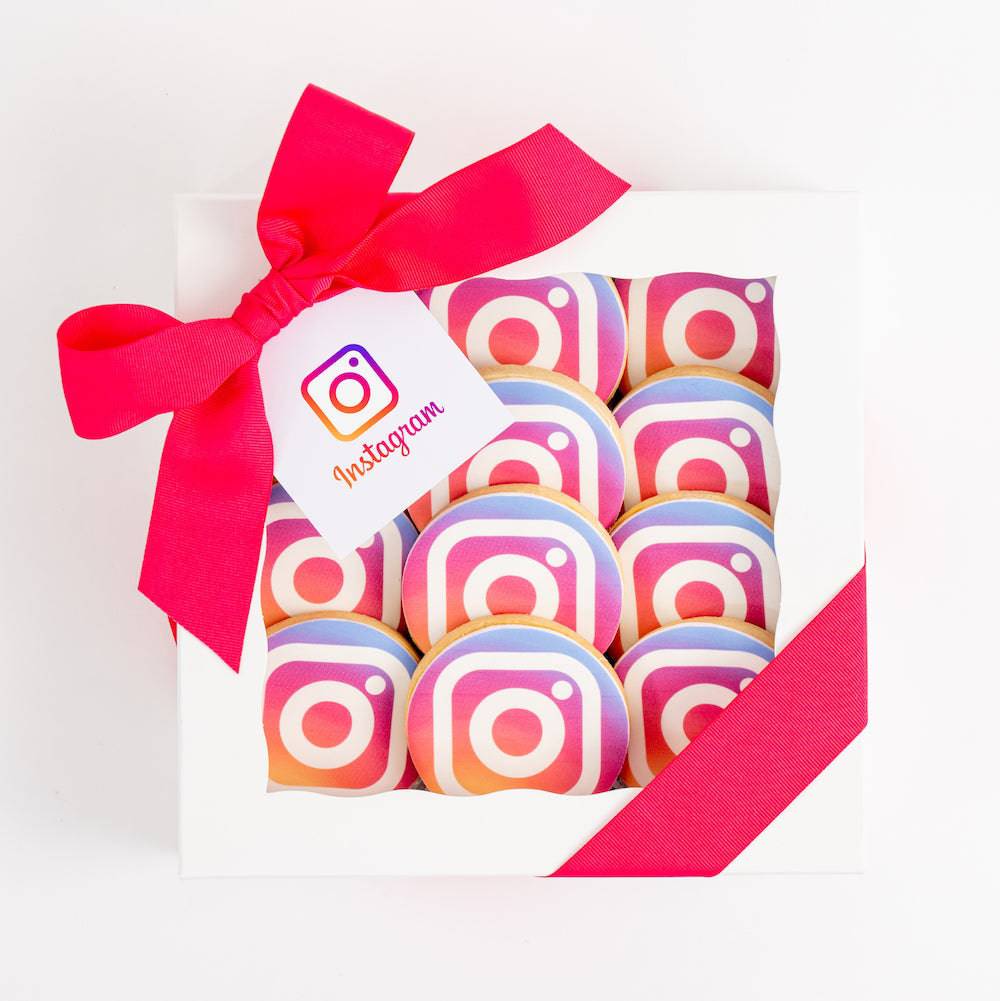 Custom Circle Logo Cookie Gift Box w/ Custom Tag | Upload Your Artwork