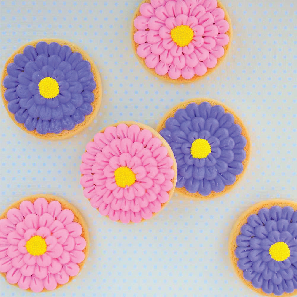 Purple Pink Flowers Cookies
