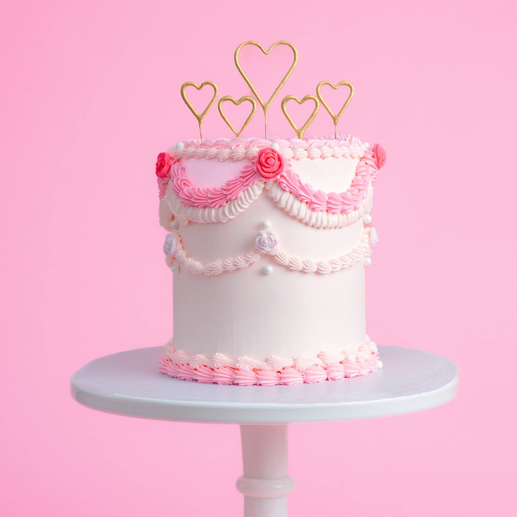 Sweet Pink Vintage Birthday Cake Delivery Los Angeles & Nearby