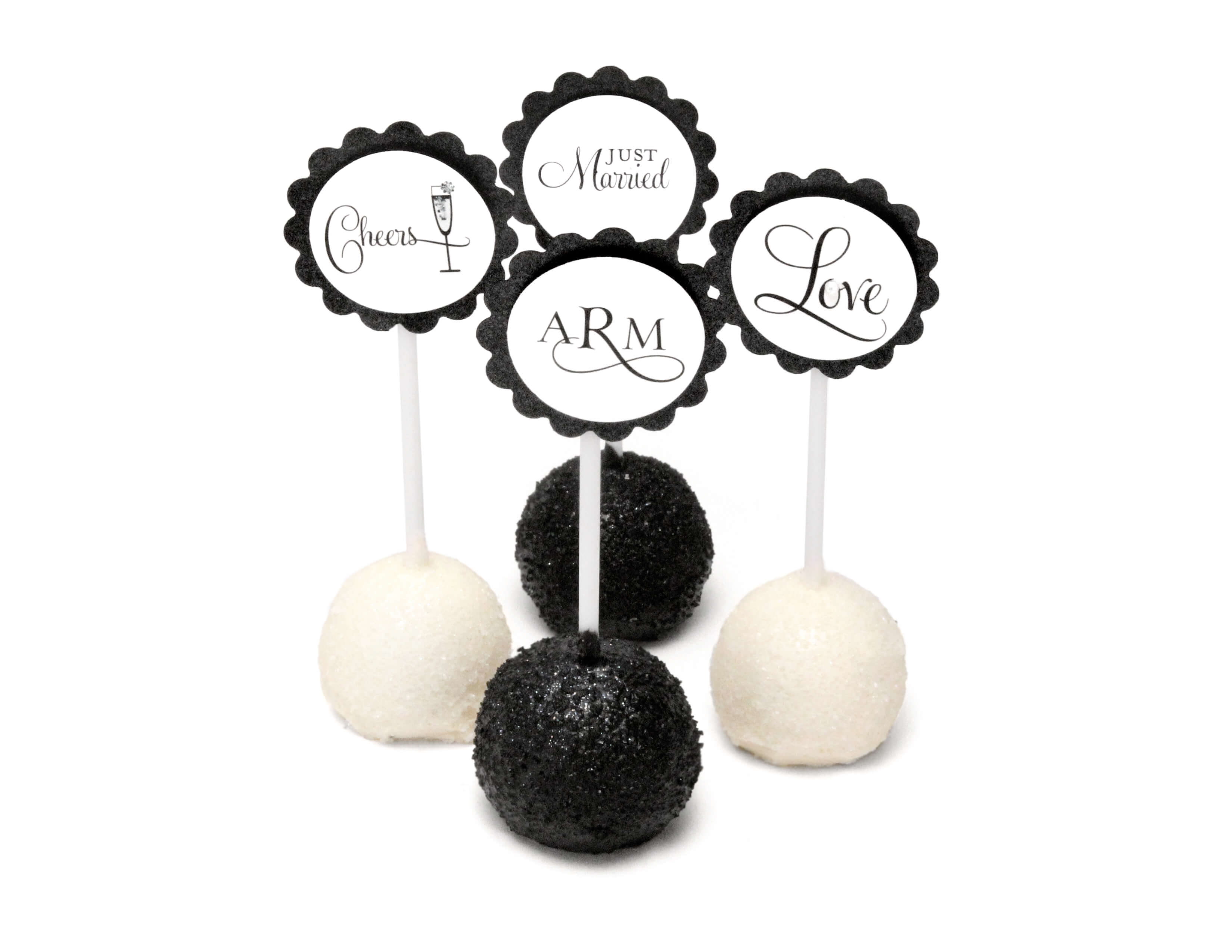 Black & White Wedding Cake Pops