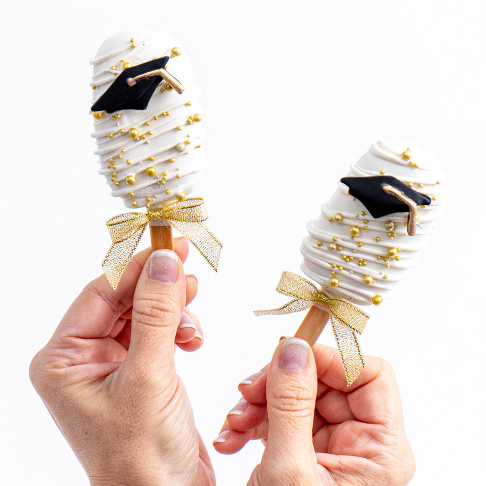 Graduation Cakesicles - Black and Gold Cake Pops for Graduation Party