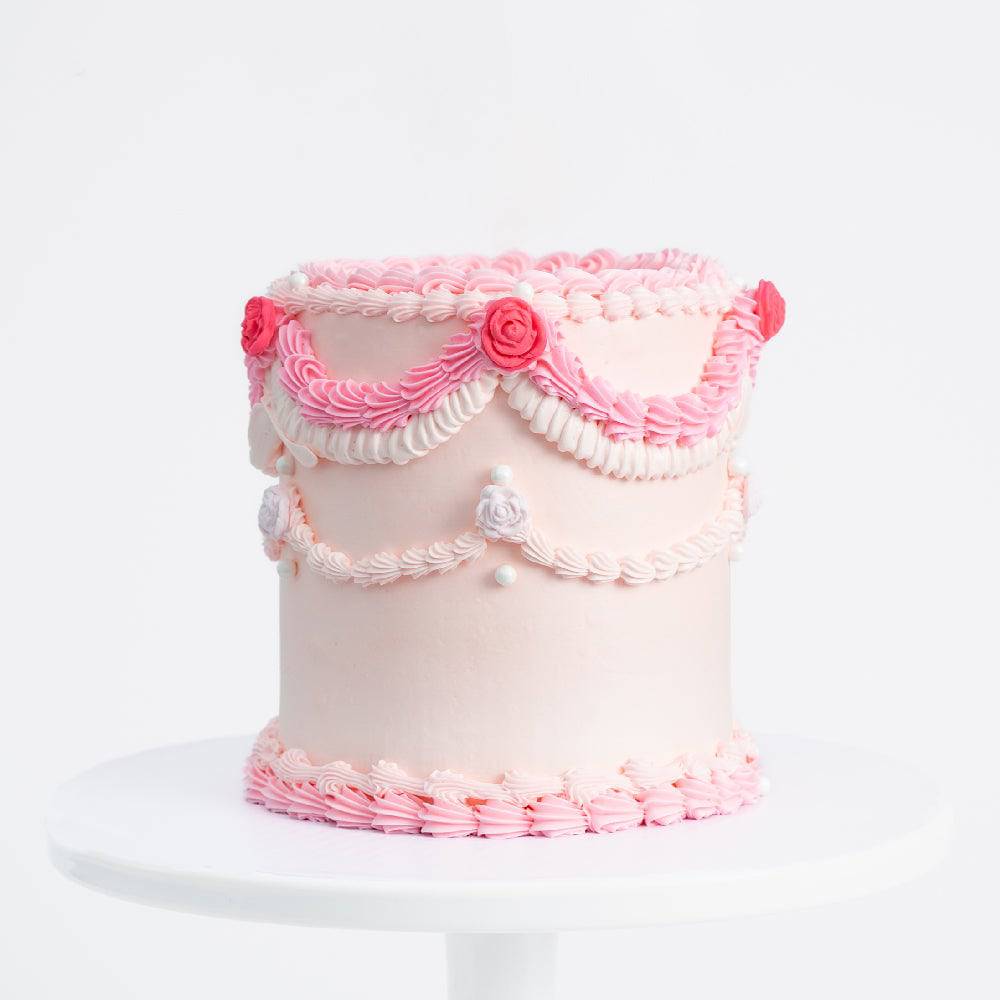 Sweet Pink Vintage Birthday Cake Delivery Los Angeles & Nearby