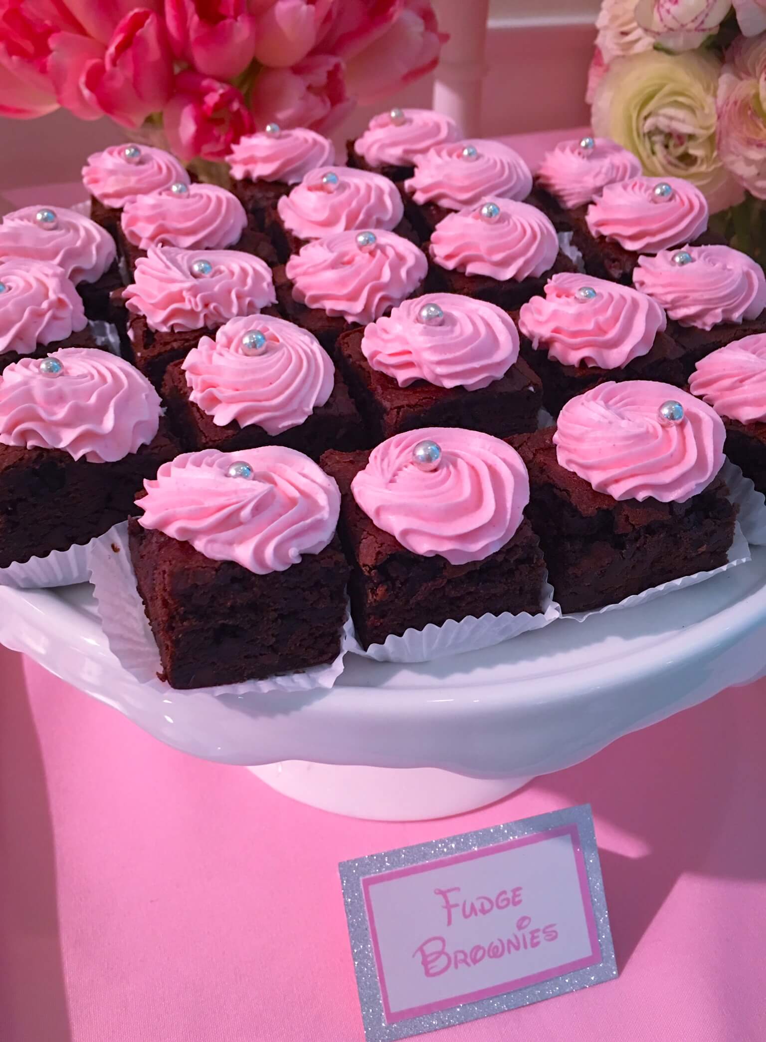 Pink Swirl Fudge Brownies