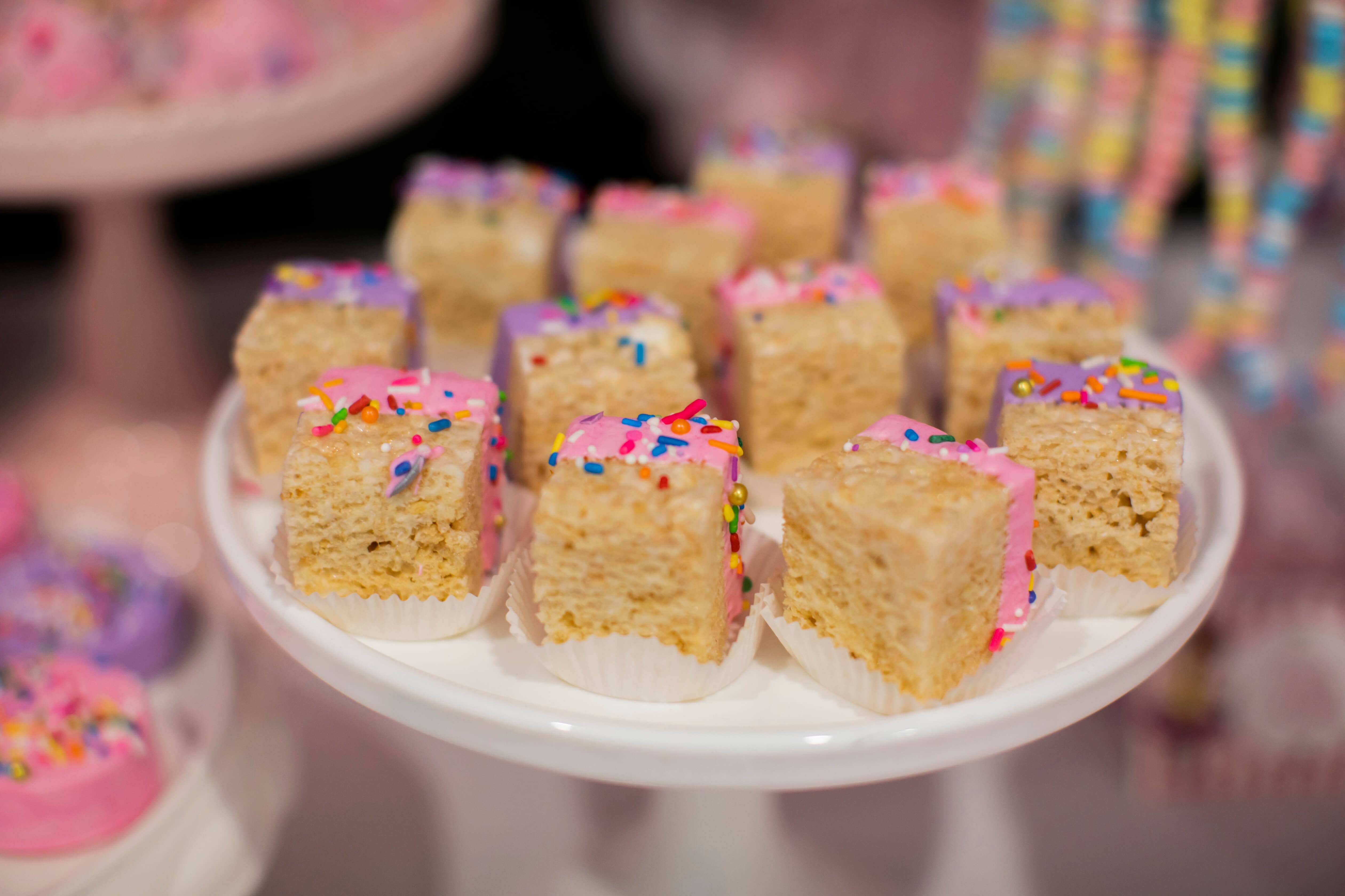 Pink And Purple Rice Krispies Treat Bites