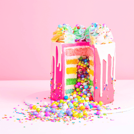 Rainbow Candy Explosion Cake Delivery Los Angeles