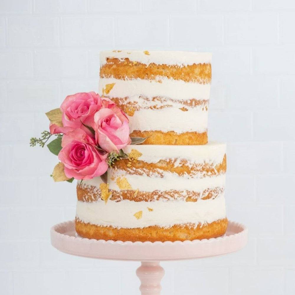 2 Tier Naked Floral Cake Delivery for Birthday & Special Occasions