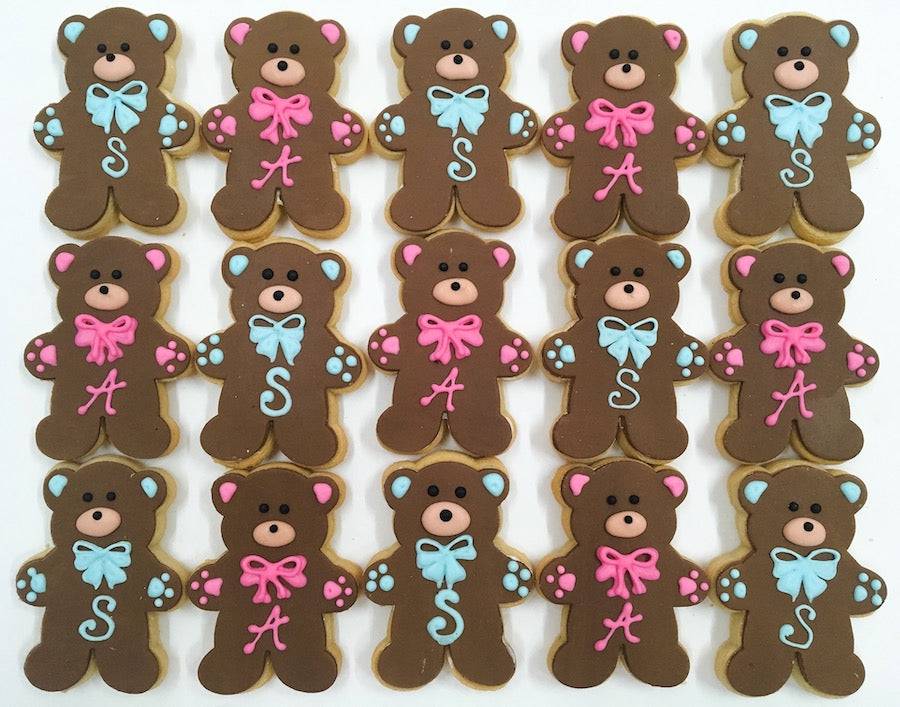 Teddy Bear Cookies - Custom Cookies Delivered Nationwide